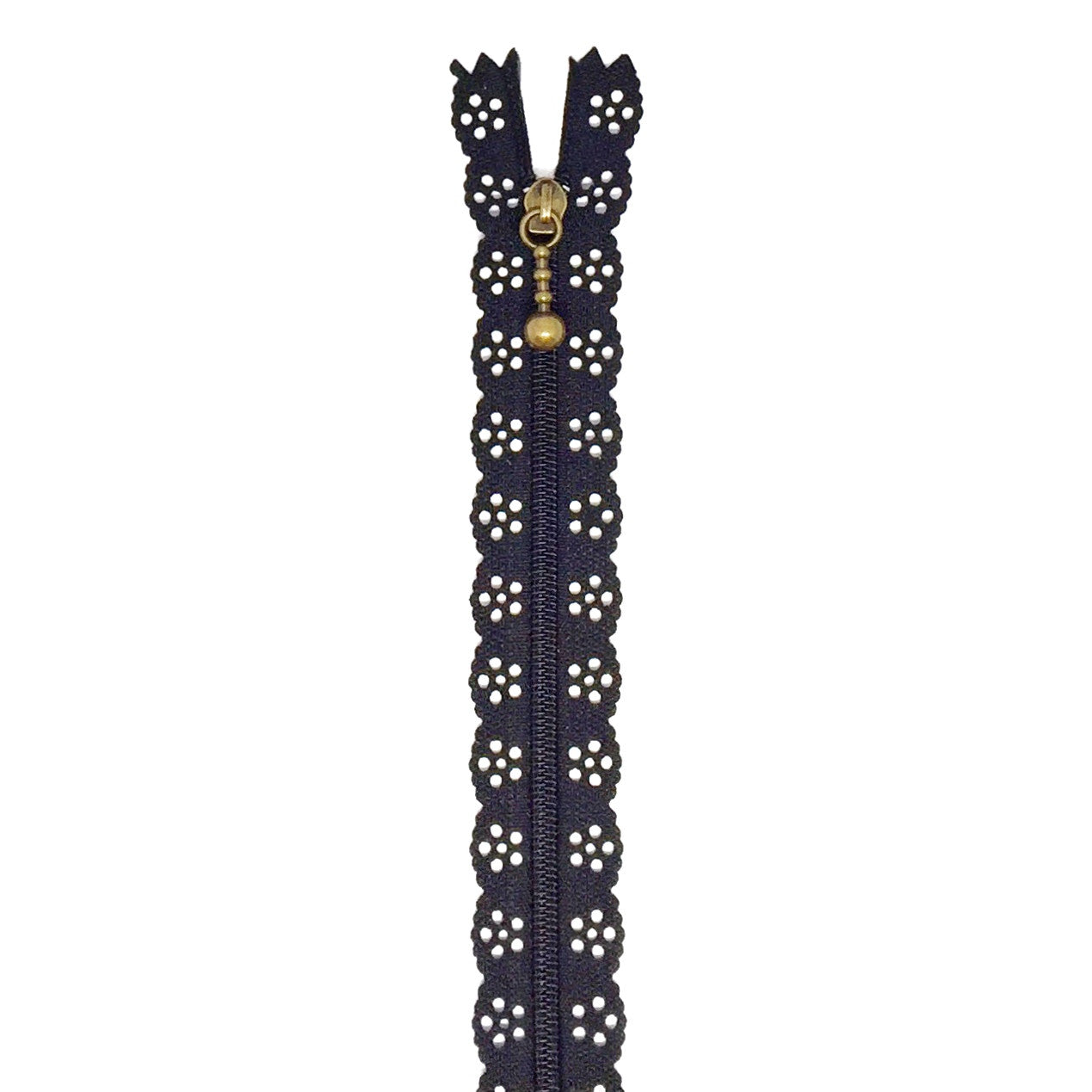 12" Lace Zipper in Black - Bunbury Fabrics