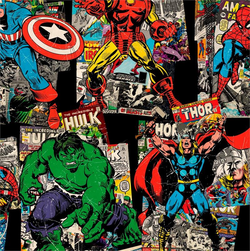 Marvel Vintage Character Toss by Springs Creative - Bunbury Fabrics